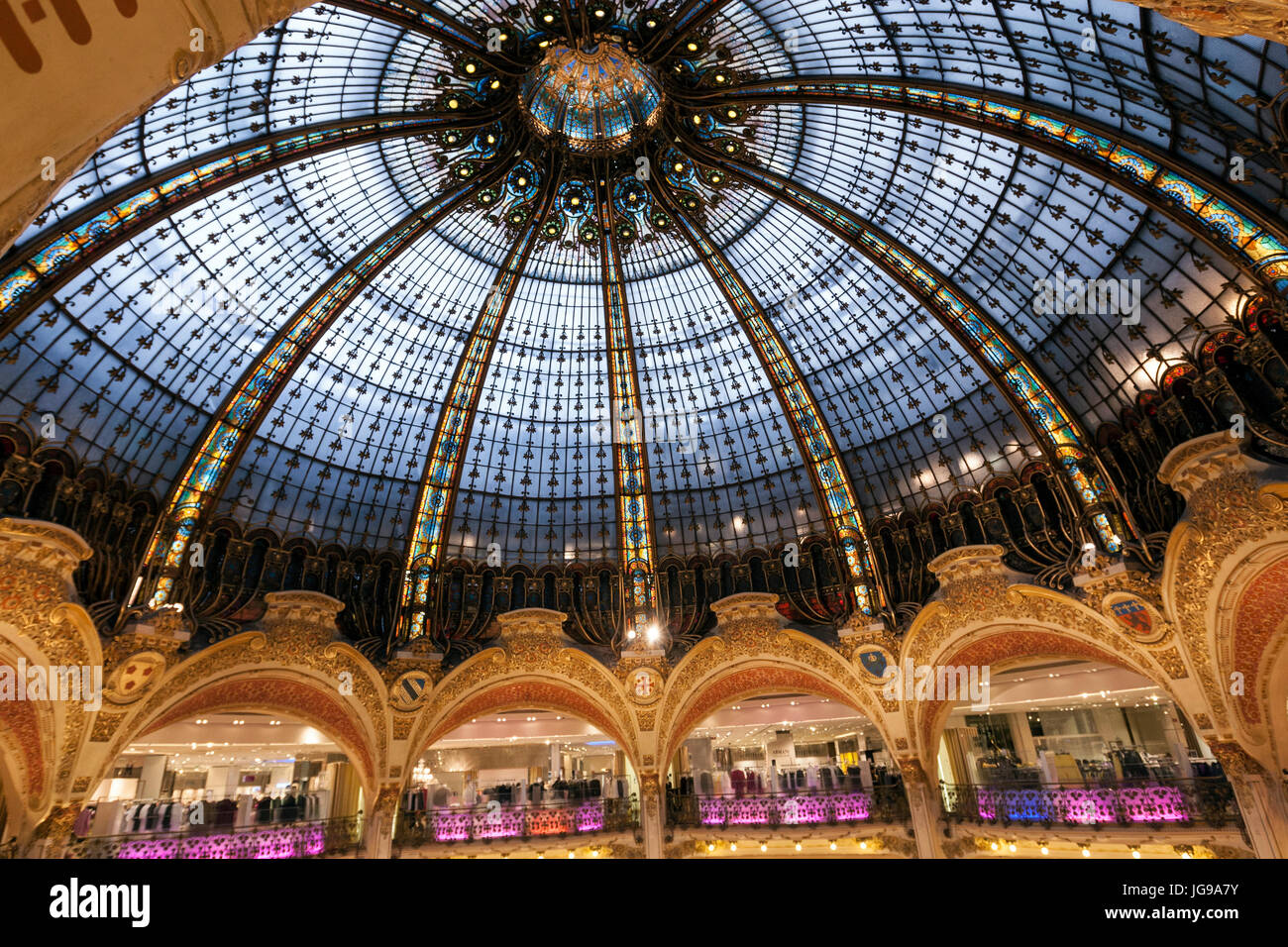 Galeries Lafayette Haussmann, upmarket French department store, by the ...