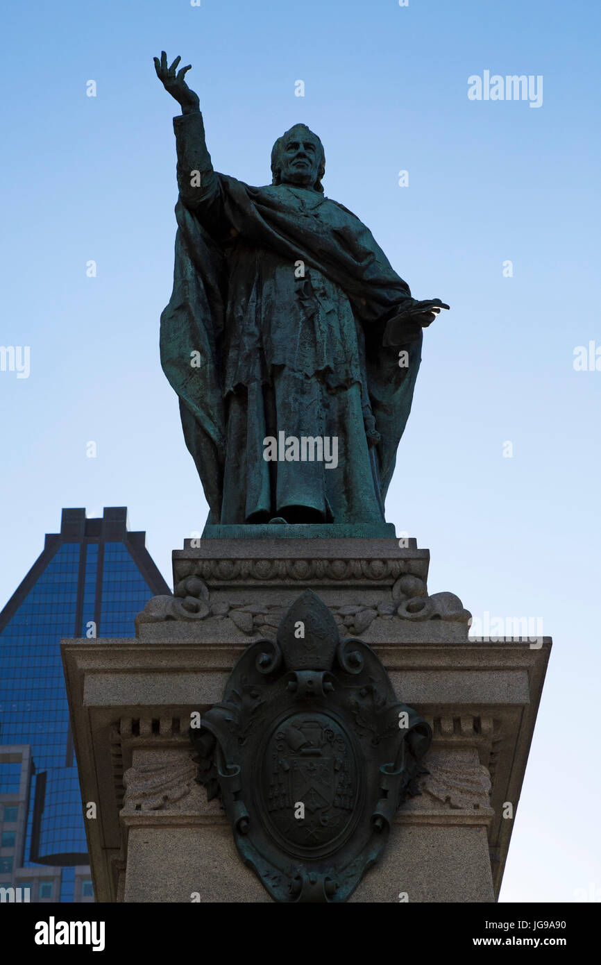 The Ignace Bourget Monument in Montreal, Canada. The memorial,by Louis ...