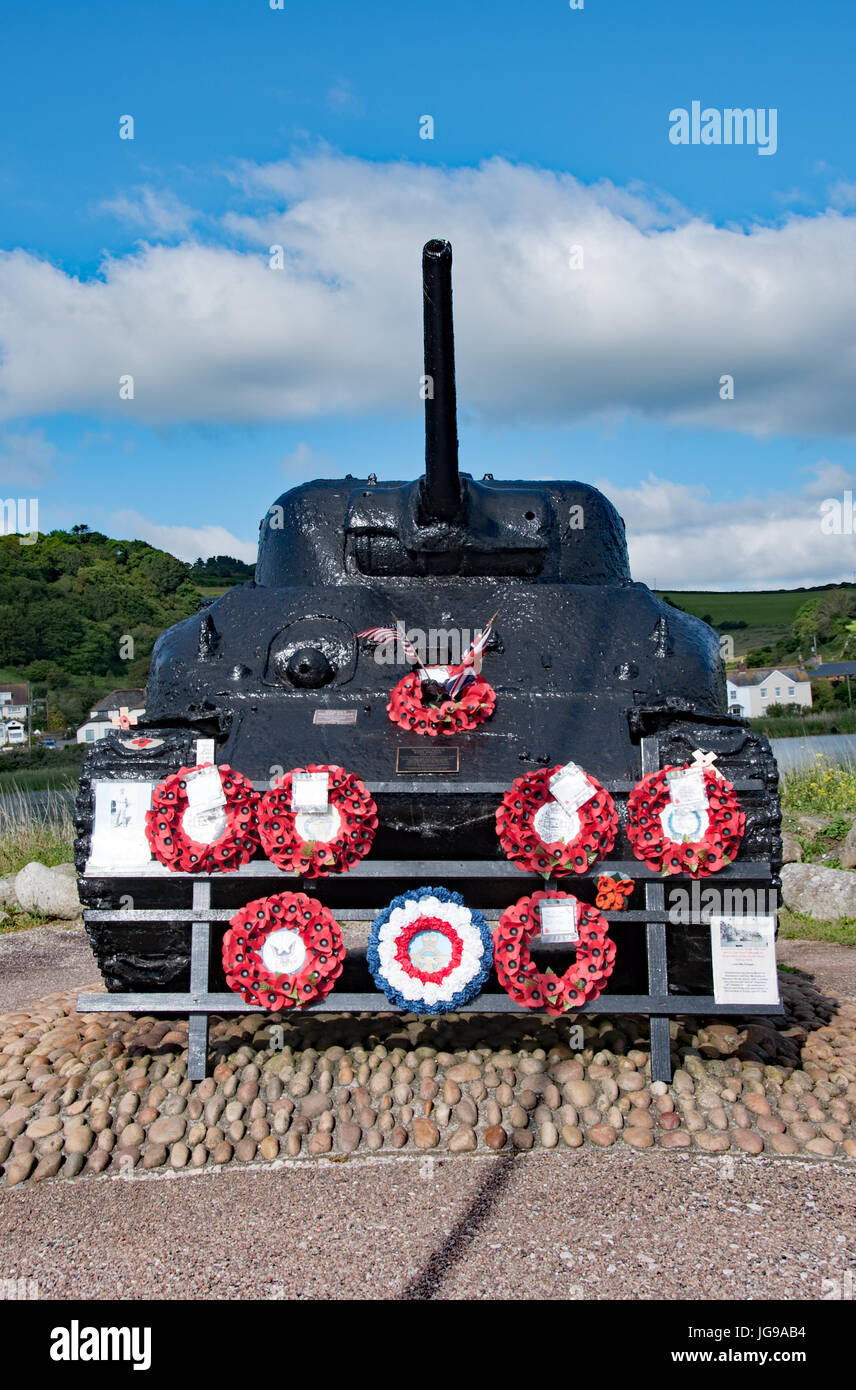 United States Sherman Tank Memorial to Exercise Tiger, Torcross ...
