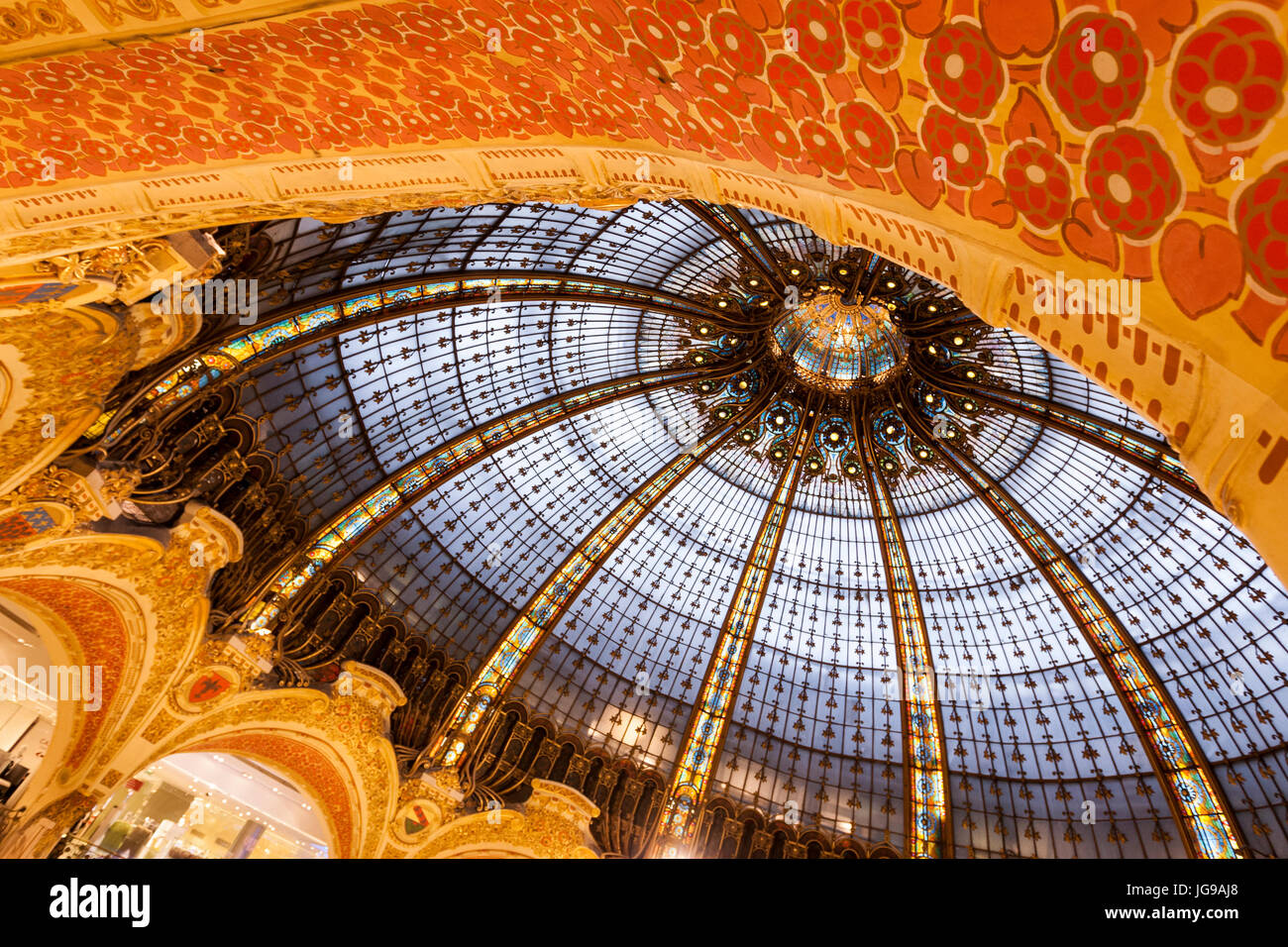 Galeries Lafayette Haussmann, upmarket French department store, by the ...