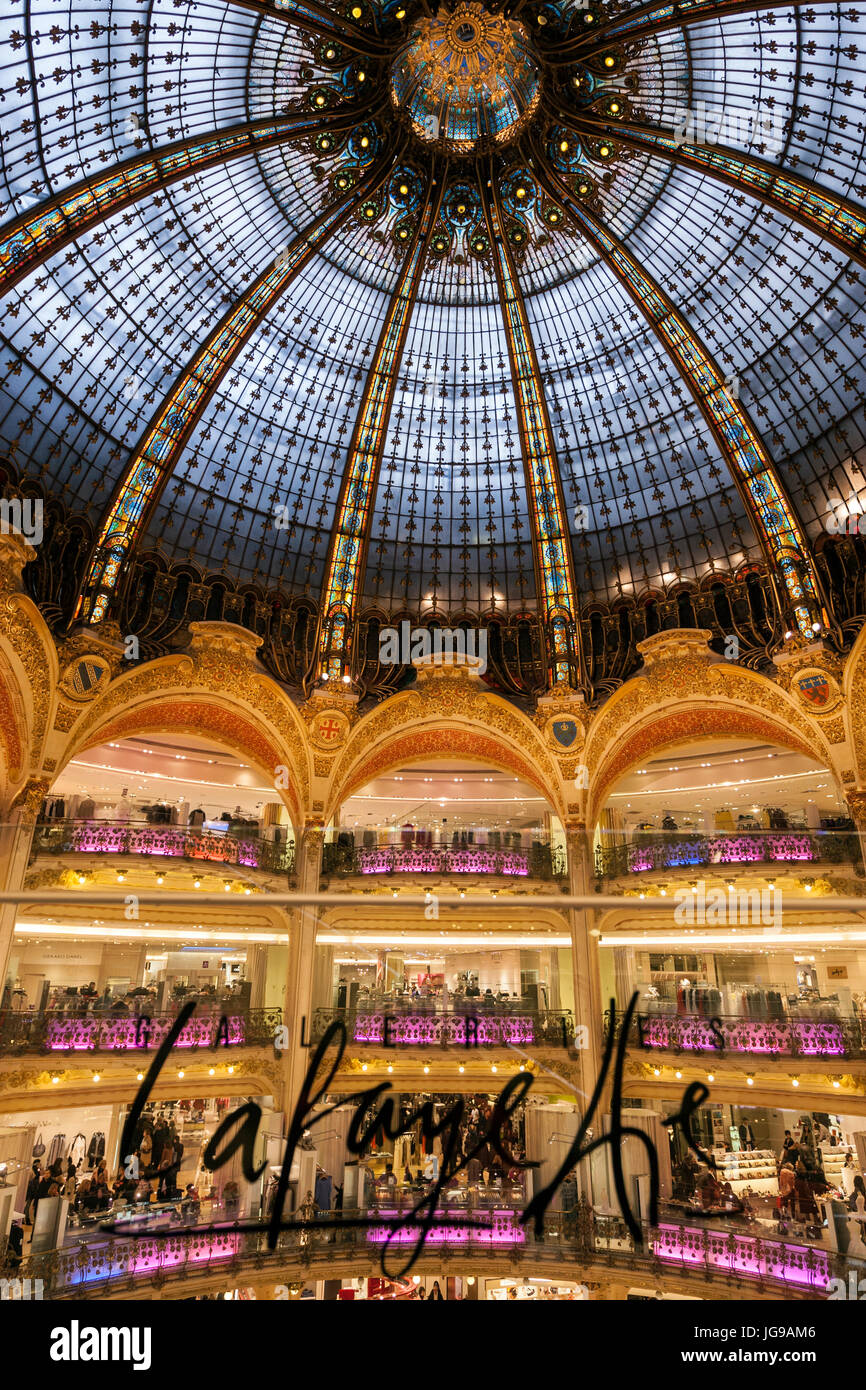 Galeries Lafayette Haussmann, upmarket French department store, by the ...