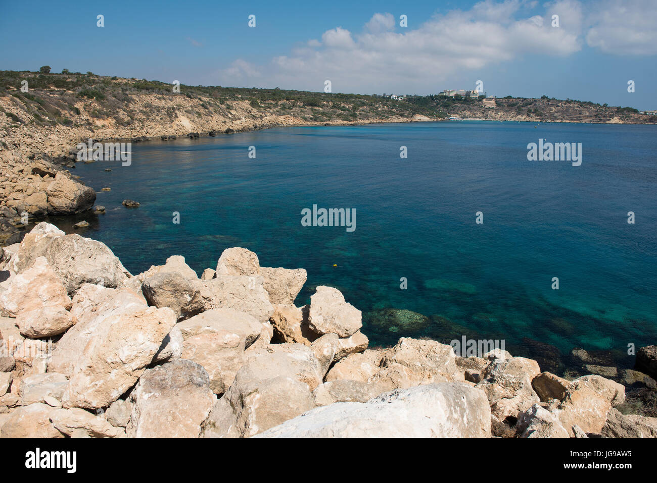 Rocky coastline in Paralimni, Cape Greco, Cyprus island Stock Photo - Alamy