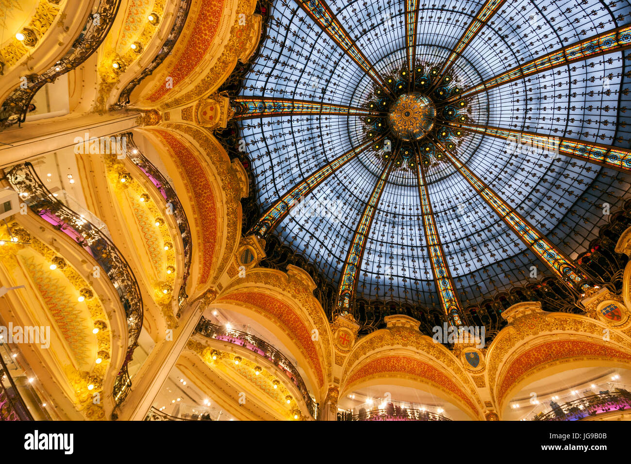 Galeries Lafayette Haussmann, upmarket French department store, by the ...