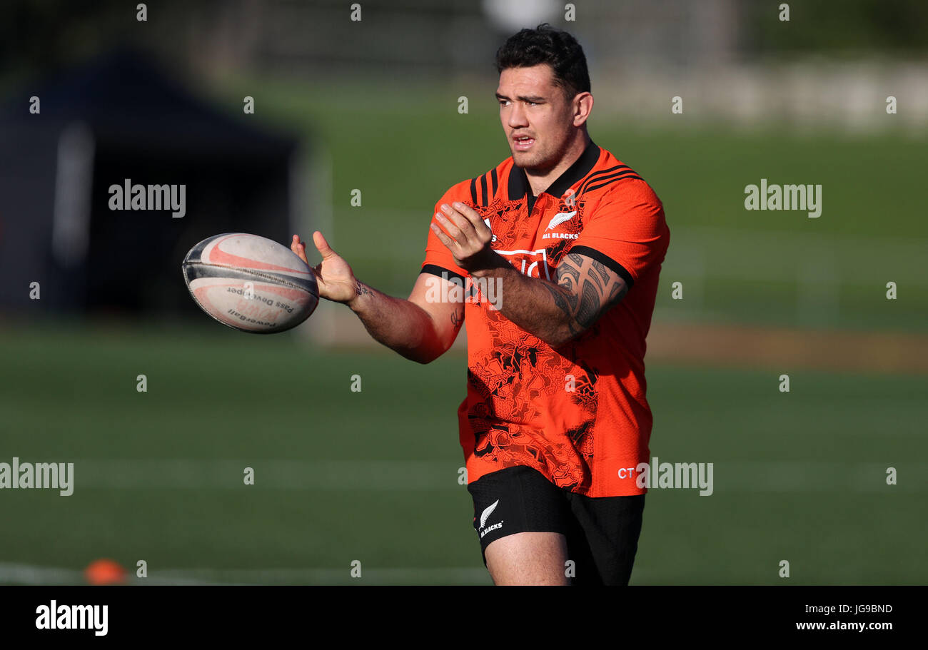 New Zealand's Codie Taylor during a training session at The Trust Arena ...