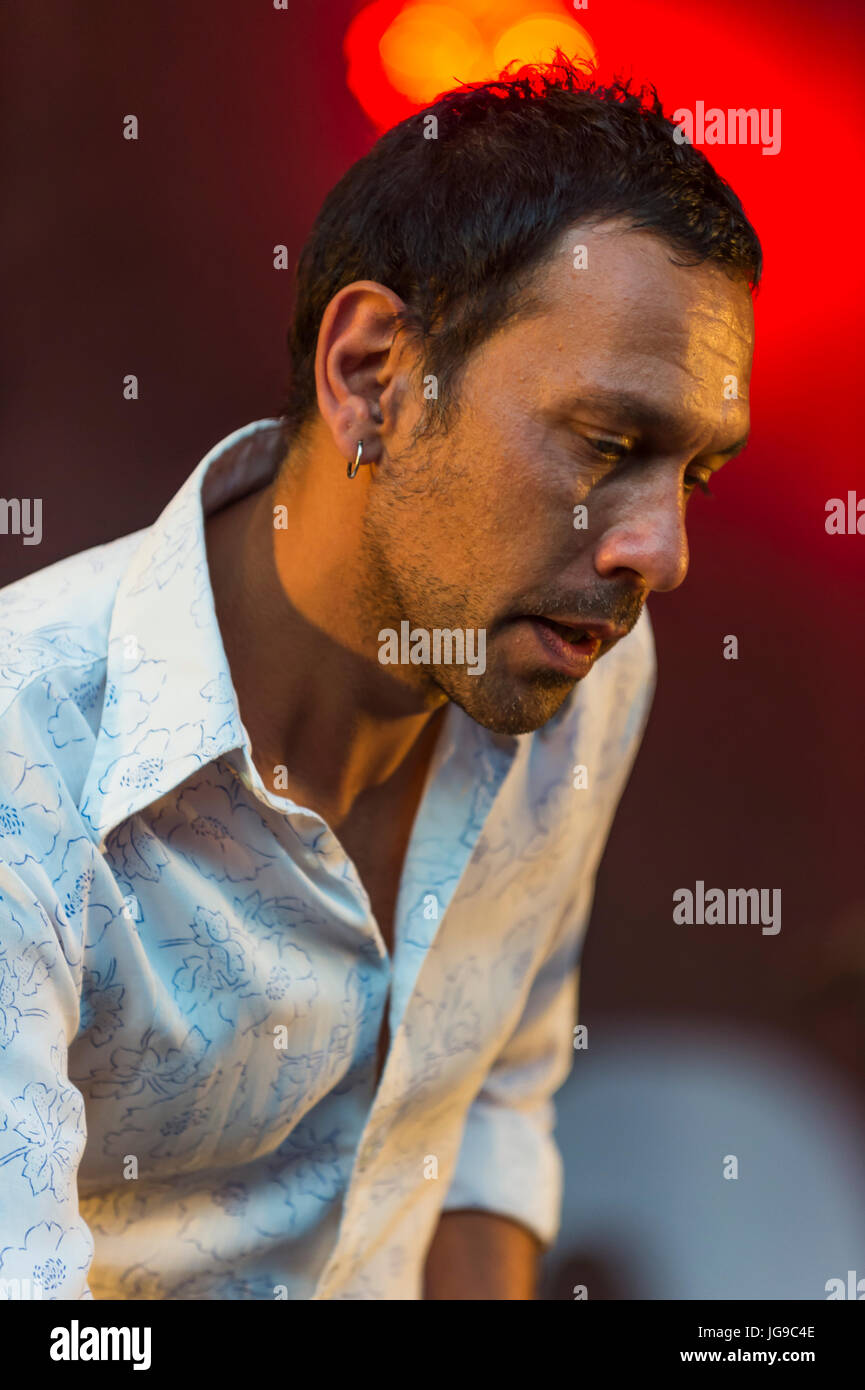 Dundrennan Scotland, UK - July 25, 2014: Rick Witter, vocalist with ...