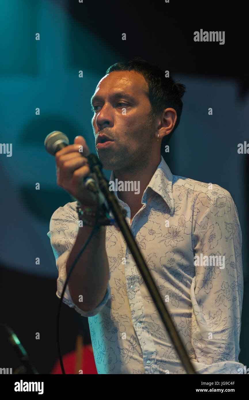 Dundrennan Scotland, UK - July 25, 2014: Rick Witter, vocalist with ...