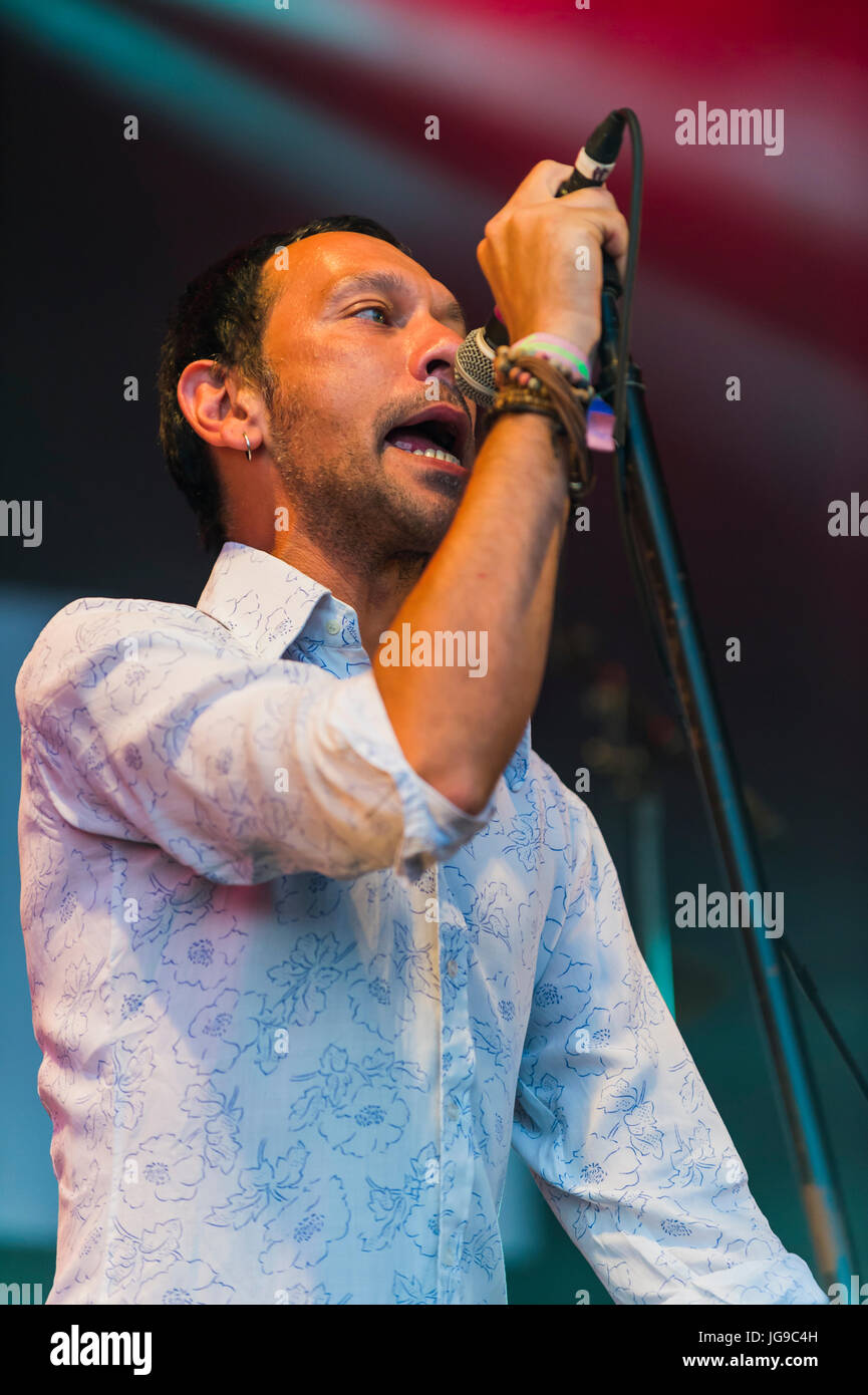 Dundrennan Scotland, UK - July 25, 2014: Rick Witter, vocalist with ...