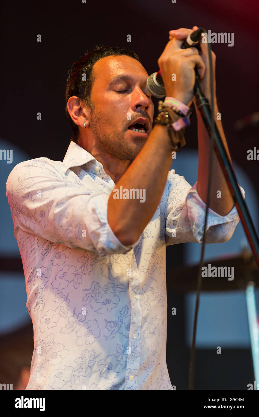 Dundrennan Scotland, UK - July 25, 2014: Rick Witter, vocalist with ...