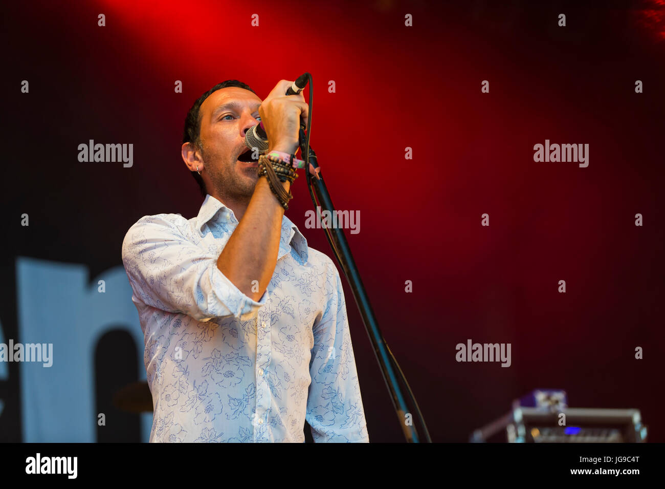 Dundrennan Scotland, UK - July 25, 2014: Rick Witter, vocalist with ...