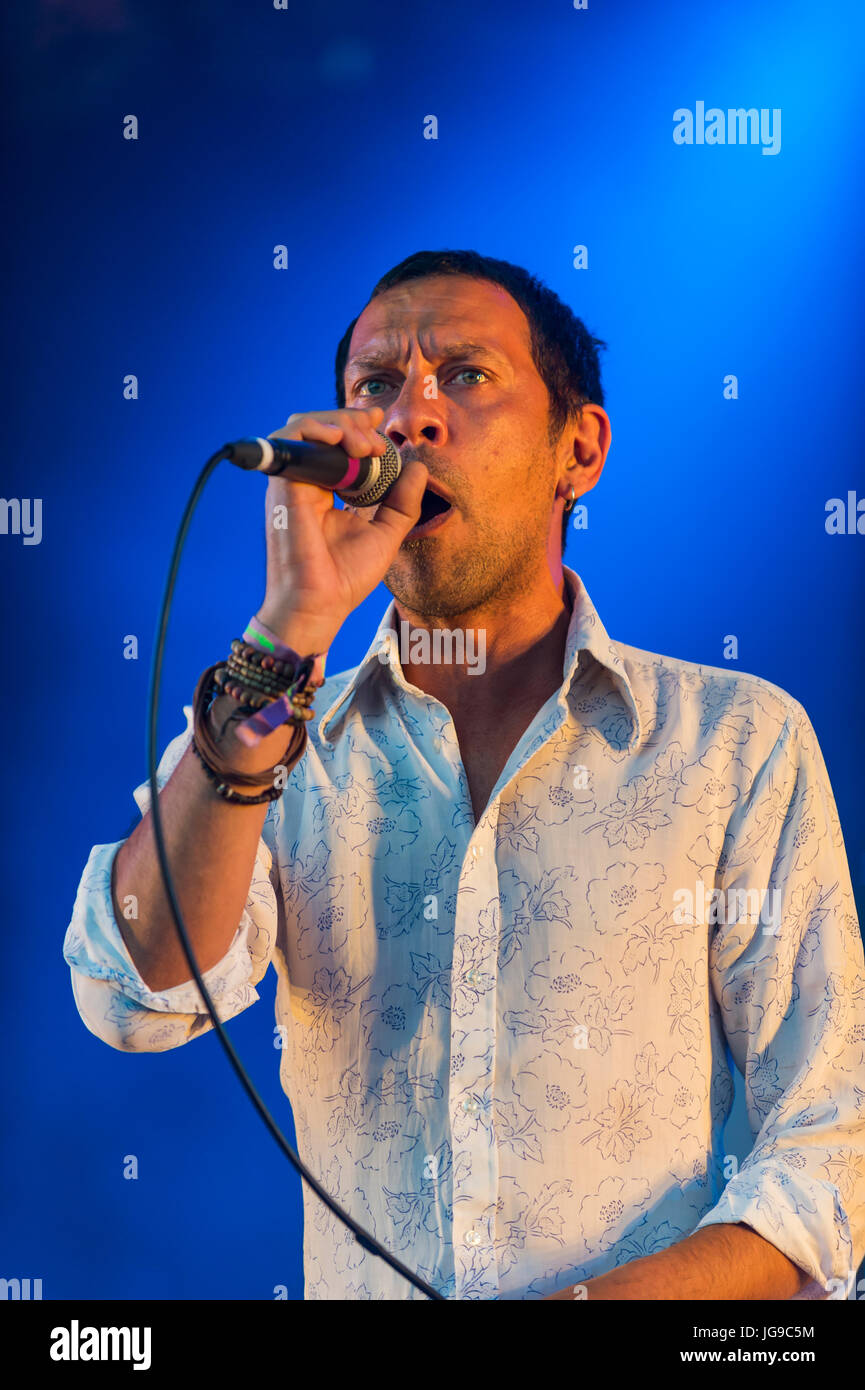 Dundrennan Scotland, UK - July 25, 2014: Rick Witter, vocalist with ...