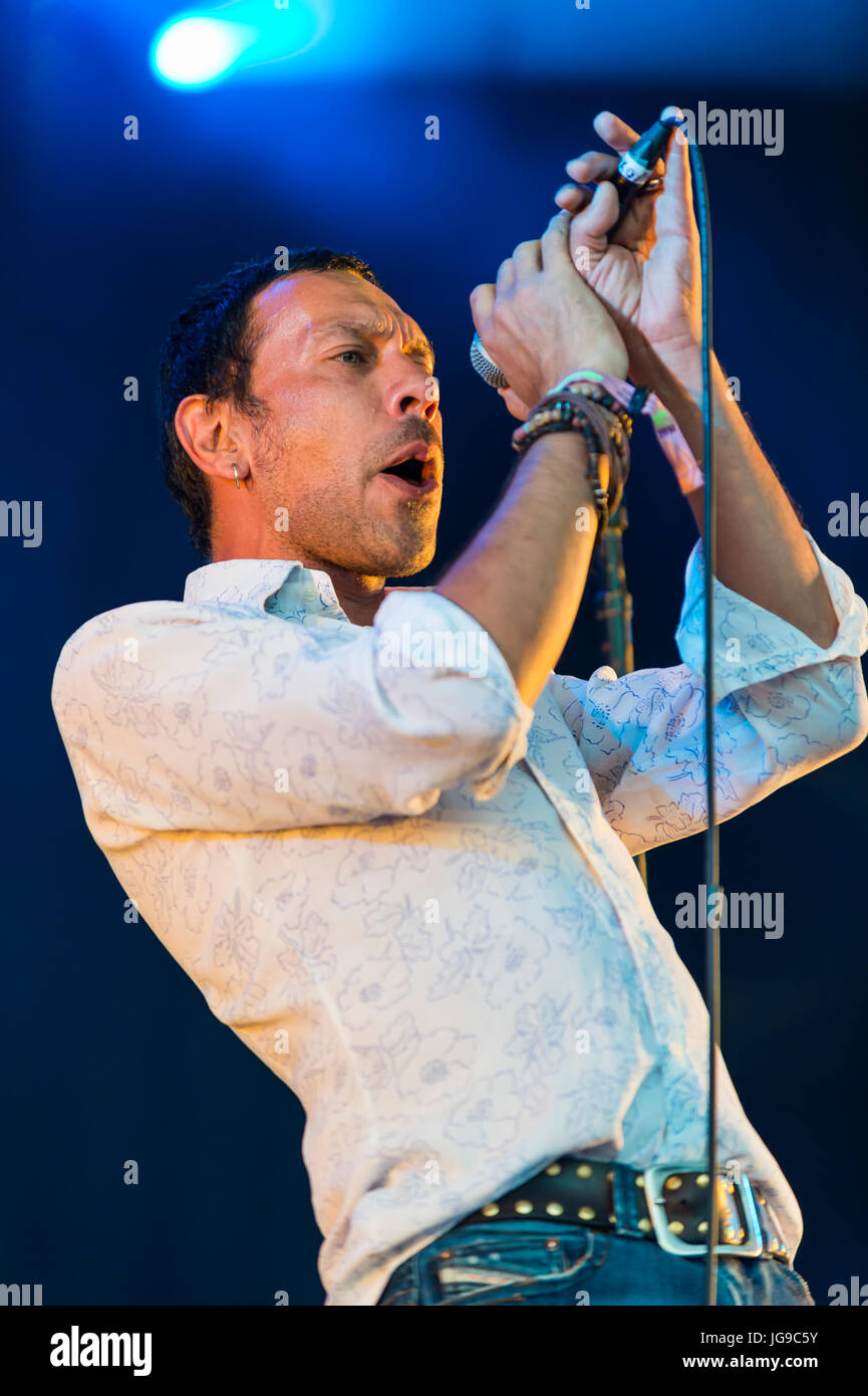 Dundrennan Scotland, UK - July 25, 2014: Rick Witter, vocalist with ...
