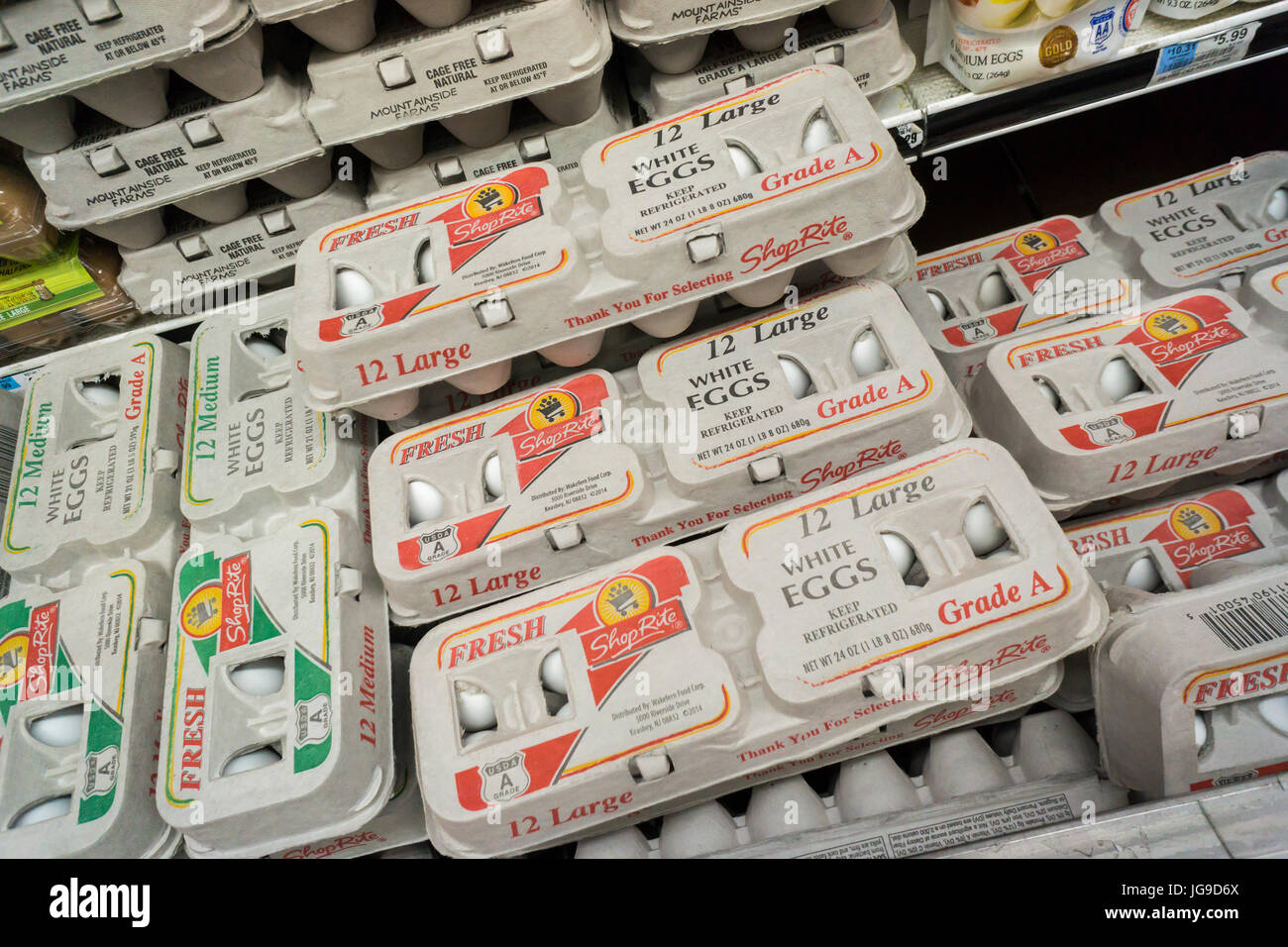 Cartons of eggs on sale in a supermarket in New York on Saturday, July ...