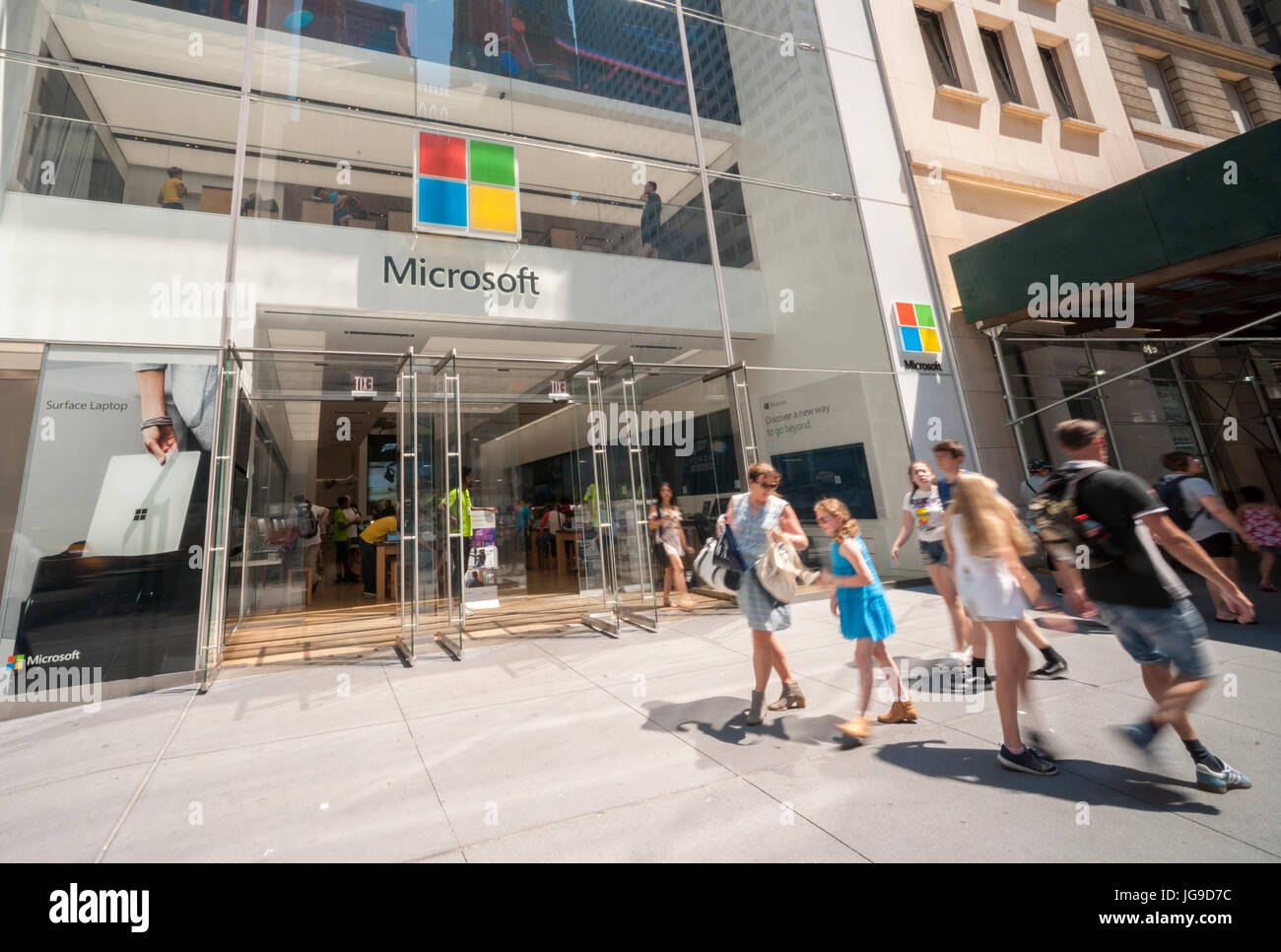 The Microsoft flagship store on Fifth Avenue in New York, on Friday, June 30, 2017. Microsoft is ...