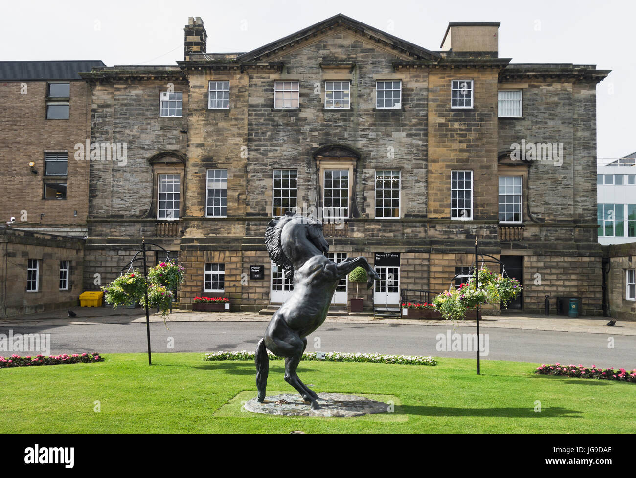 An entrance to Gosforth Park racecourse and Brandling suite function ...