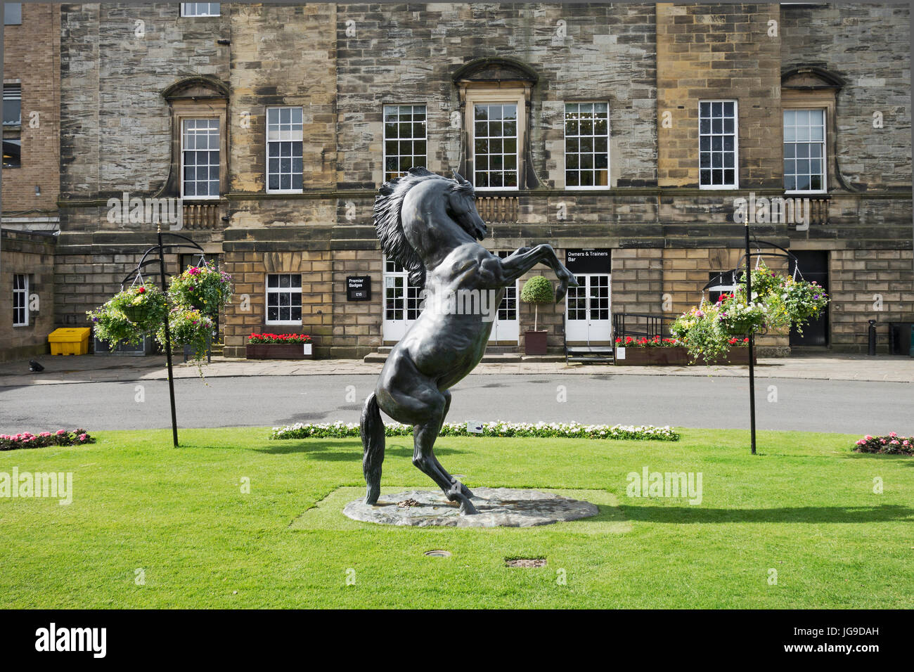 An entrance to Gosforth Park racecourse and Brandling suite function ...