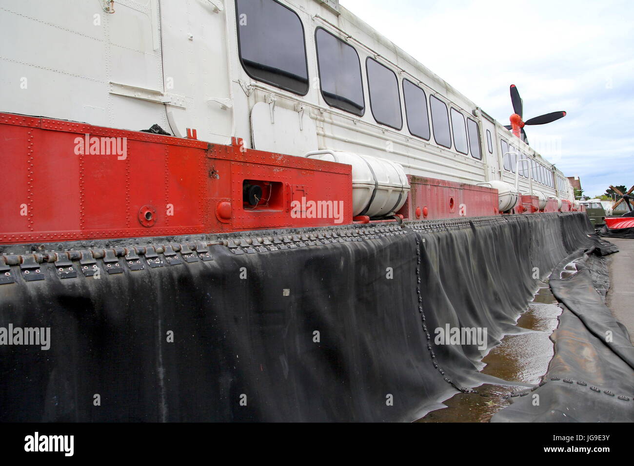 Passenger windows and skirt of an old vintage disused SRN4 cross ...