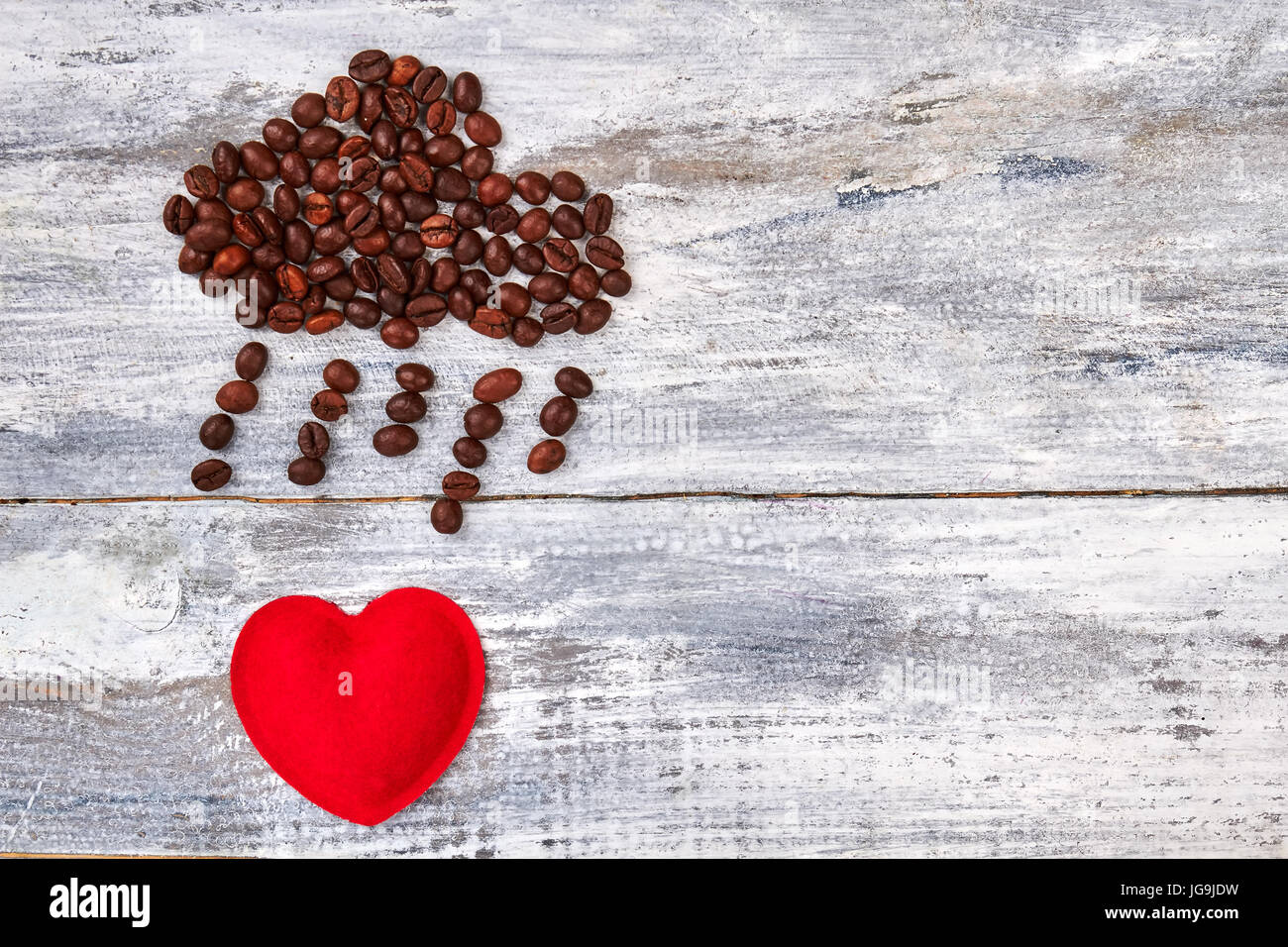 Coffee rain fall on heart Stock Photo - Alamy