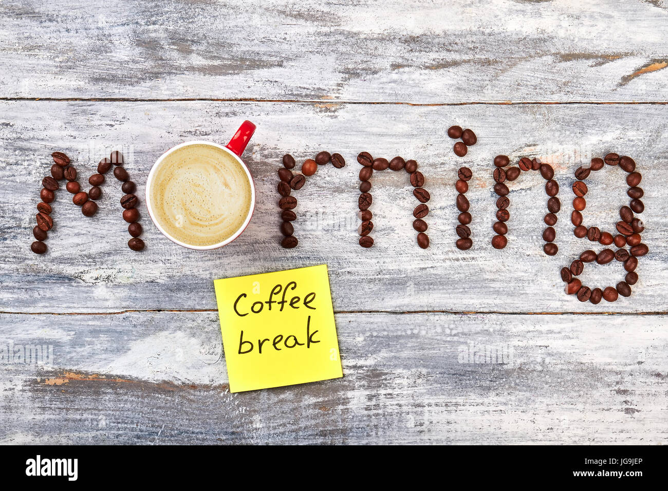 Coffee break wooden letters hi-res stock photography and images - Alamy