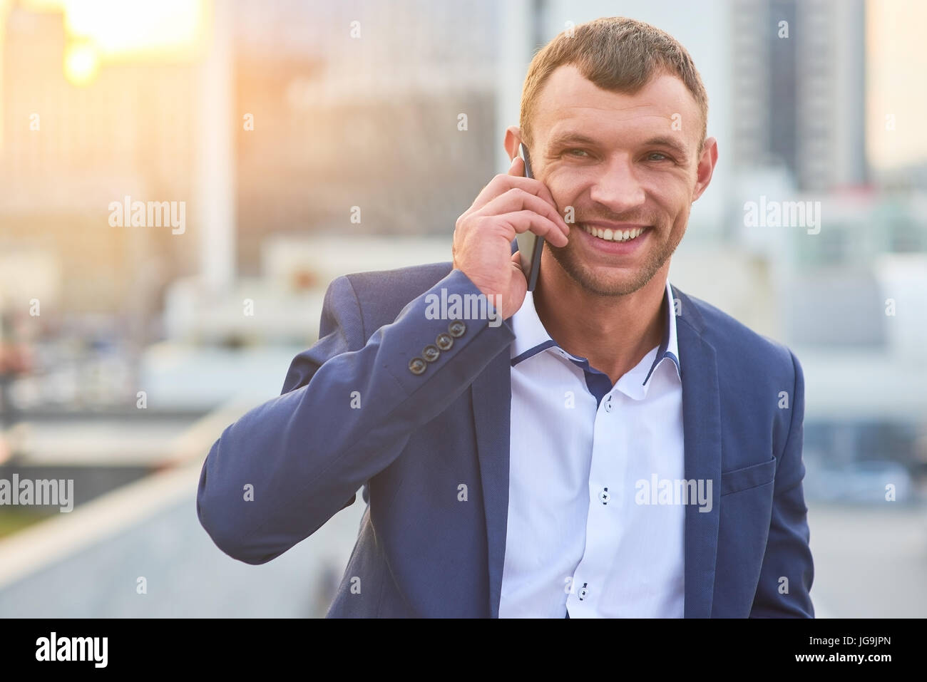 Happy phone operator hi-res stock photography and images - Alamy