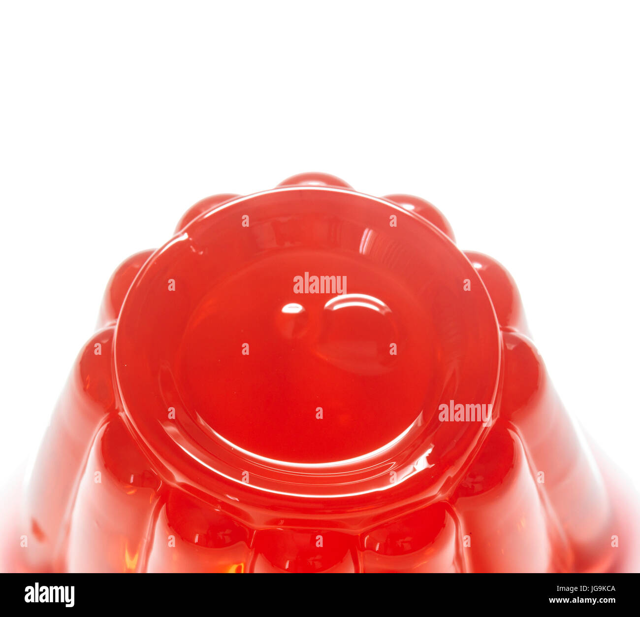 Close up of Strawberry jelly isolated on white background. Top view ...