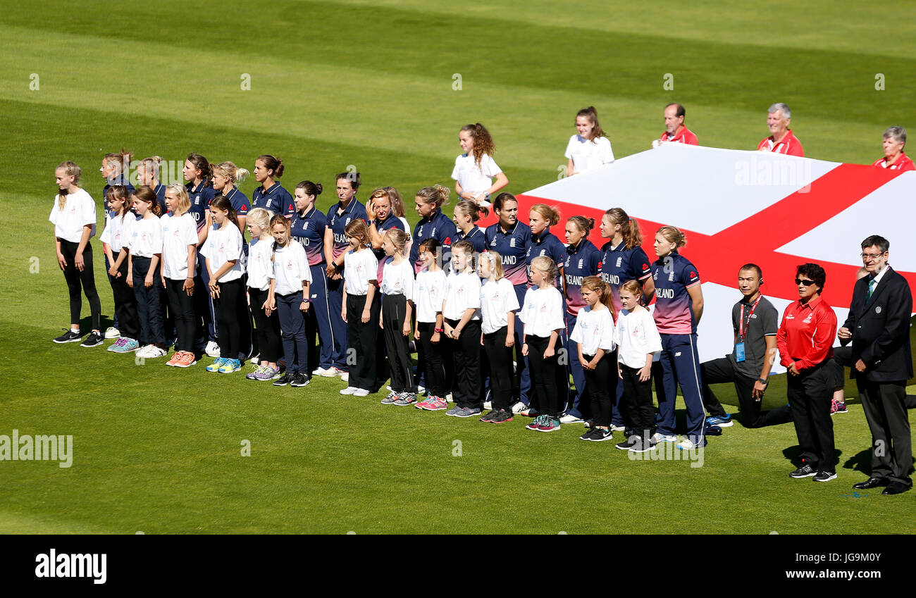 The England team line-up with mascots before kick-off Stock Photo - Alamy