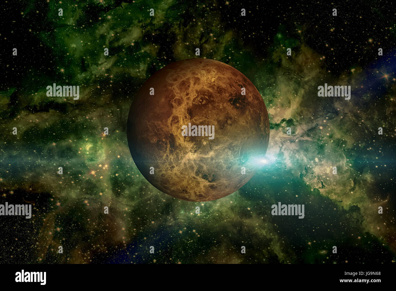 Solar System - Venus. It is the second planet from the Sun. It is a ...