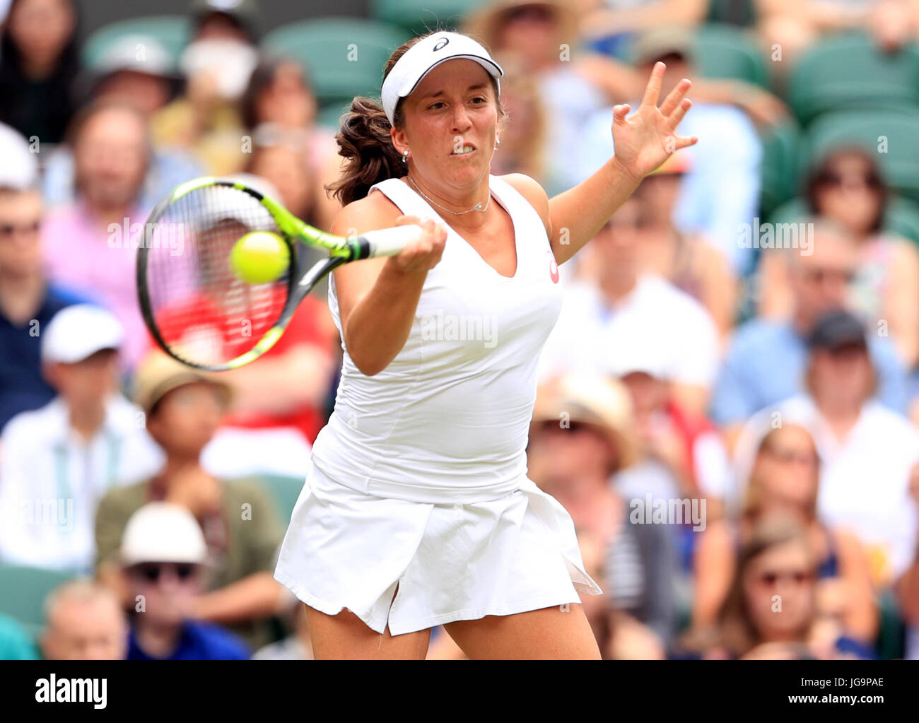 Irina Falconi in action against Angelique Kerber on day two of the ...