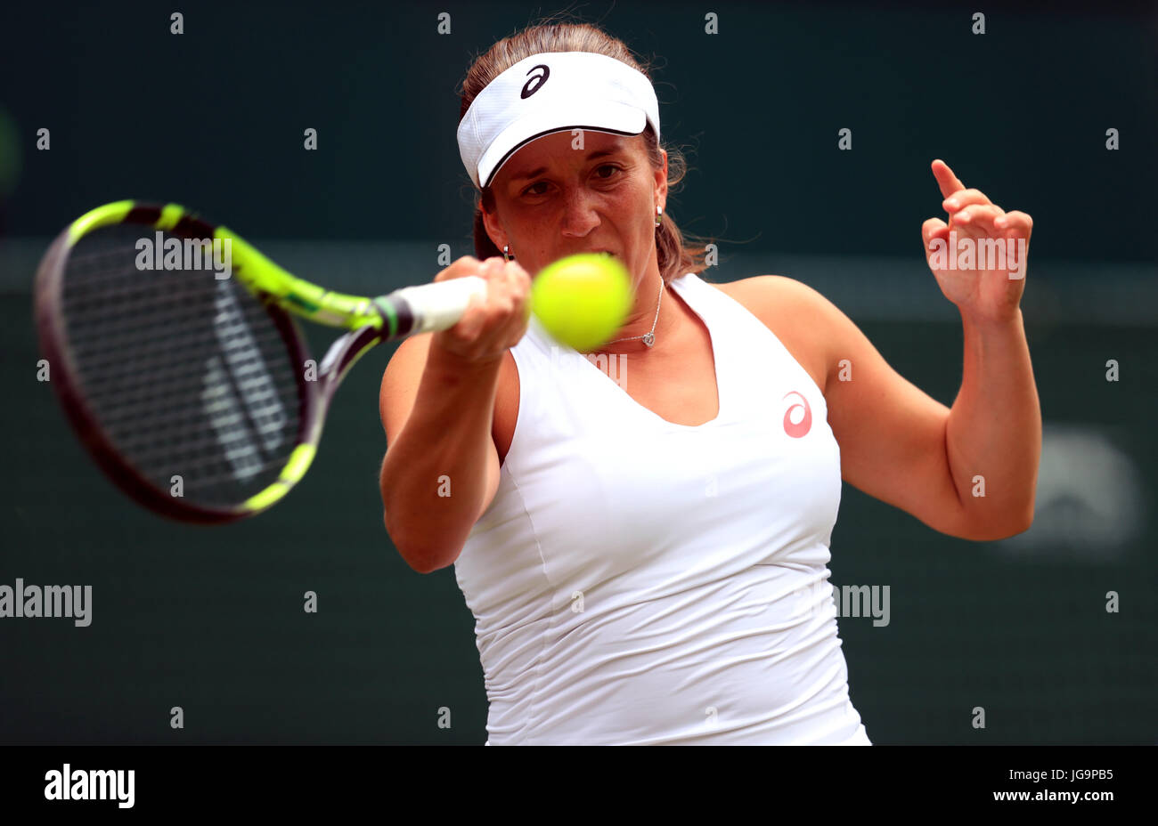Irina Falconi in action against Angelique Kerber on day two of the ...