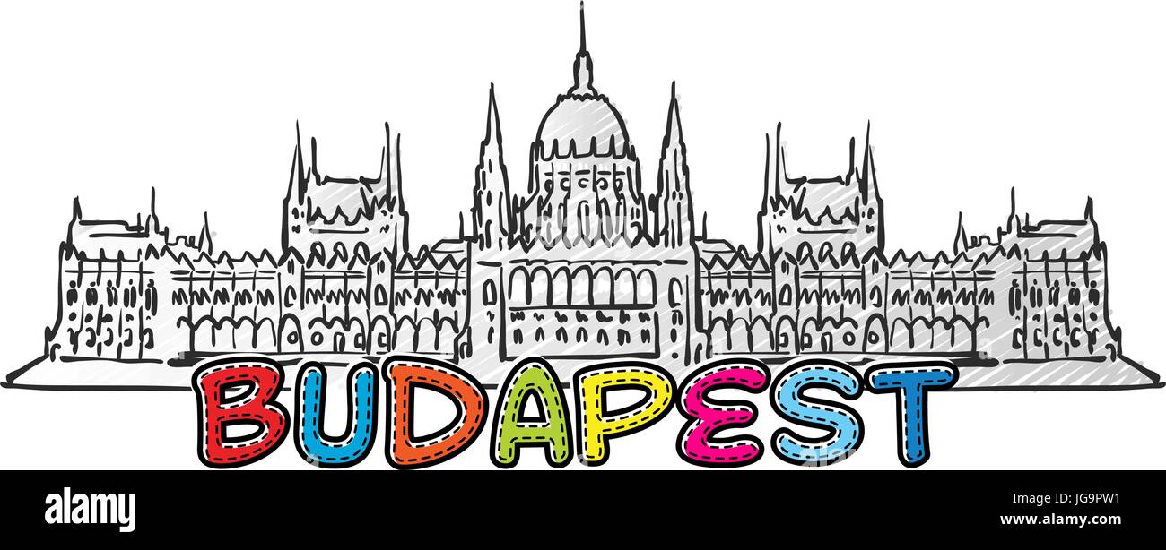 Budapest chain bridge view Stock Vector Images - Alamy