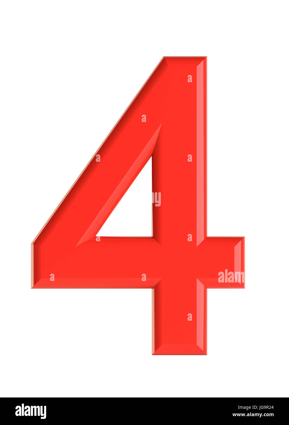 Red number. 3D illustration Stock Photo - Alamy