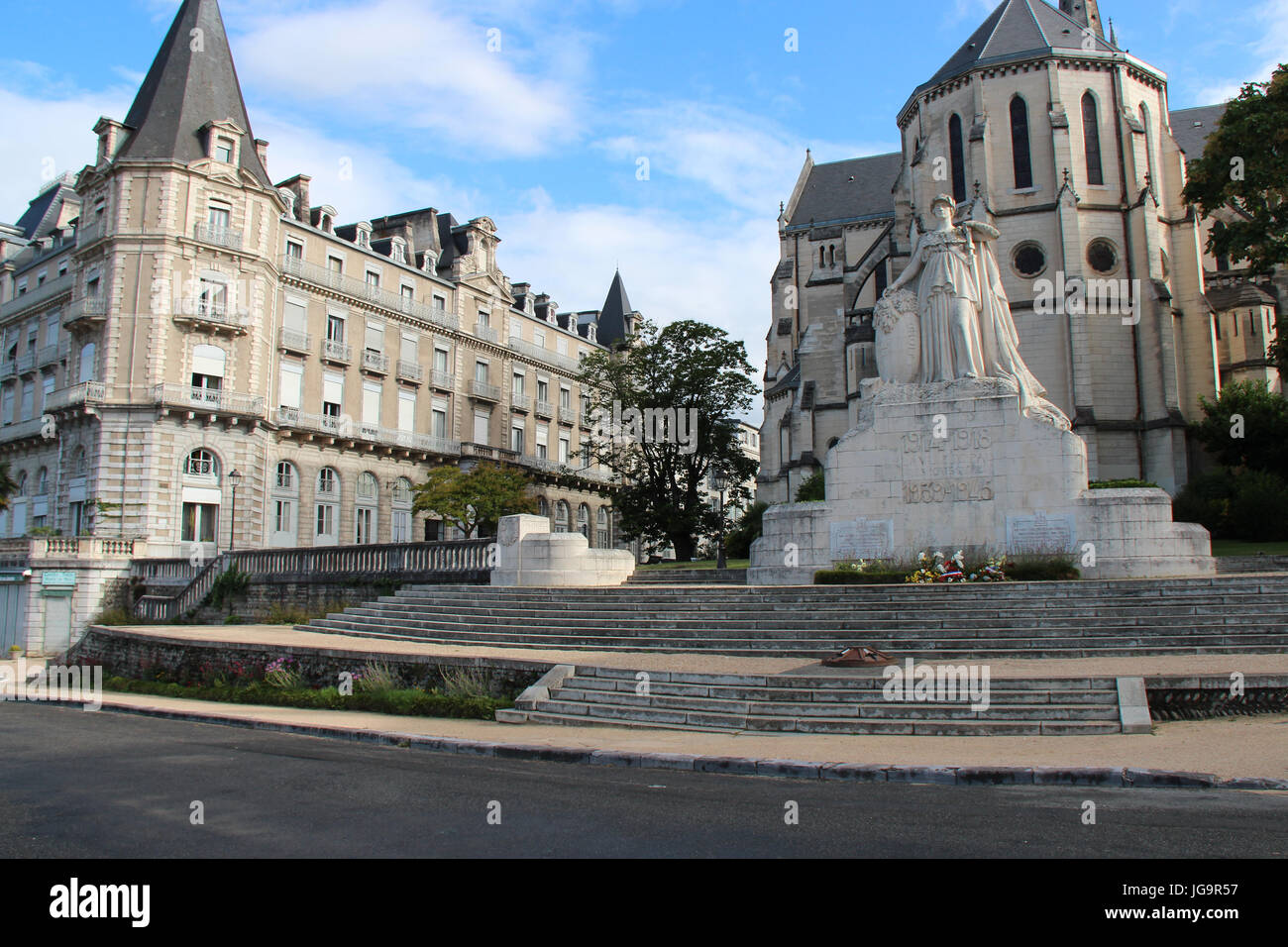 Building and church on Pyrénées boulevard in Pau (France Stock Photo ...