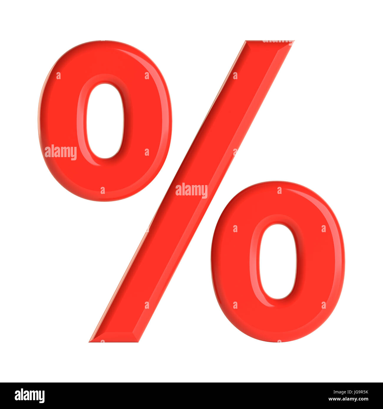 Red percent sign. 3D illustration Stock Photo - Alamy