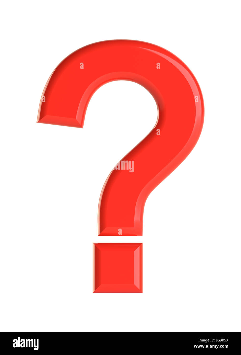 Red question mark. 3D illustration Stock Photo - Alamy