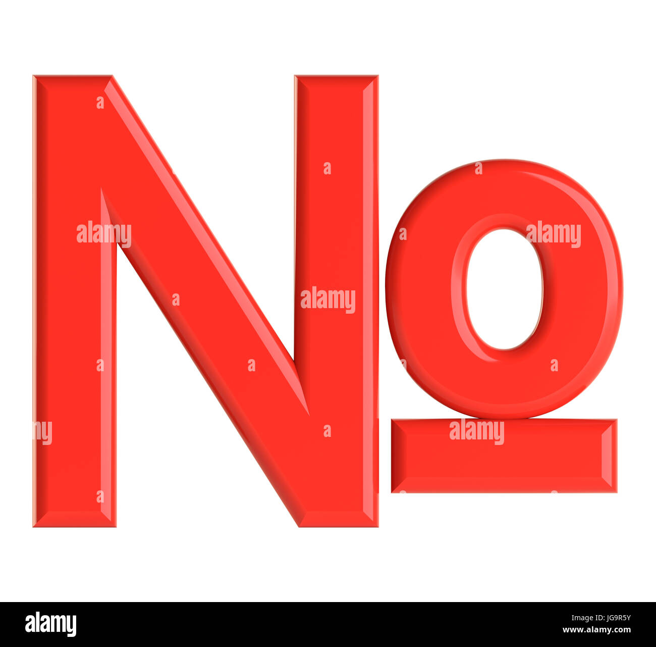Red number sign. 3D illustration Stock Photo - Alamy