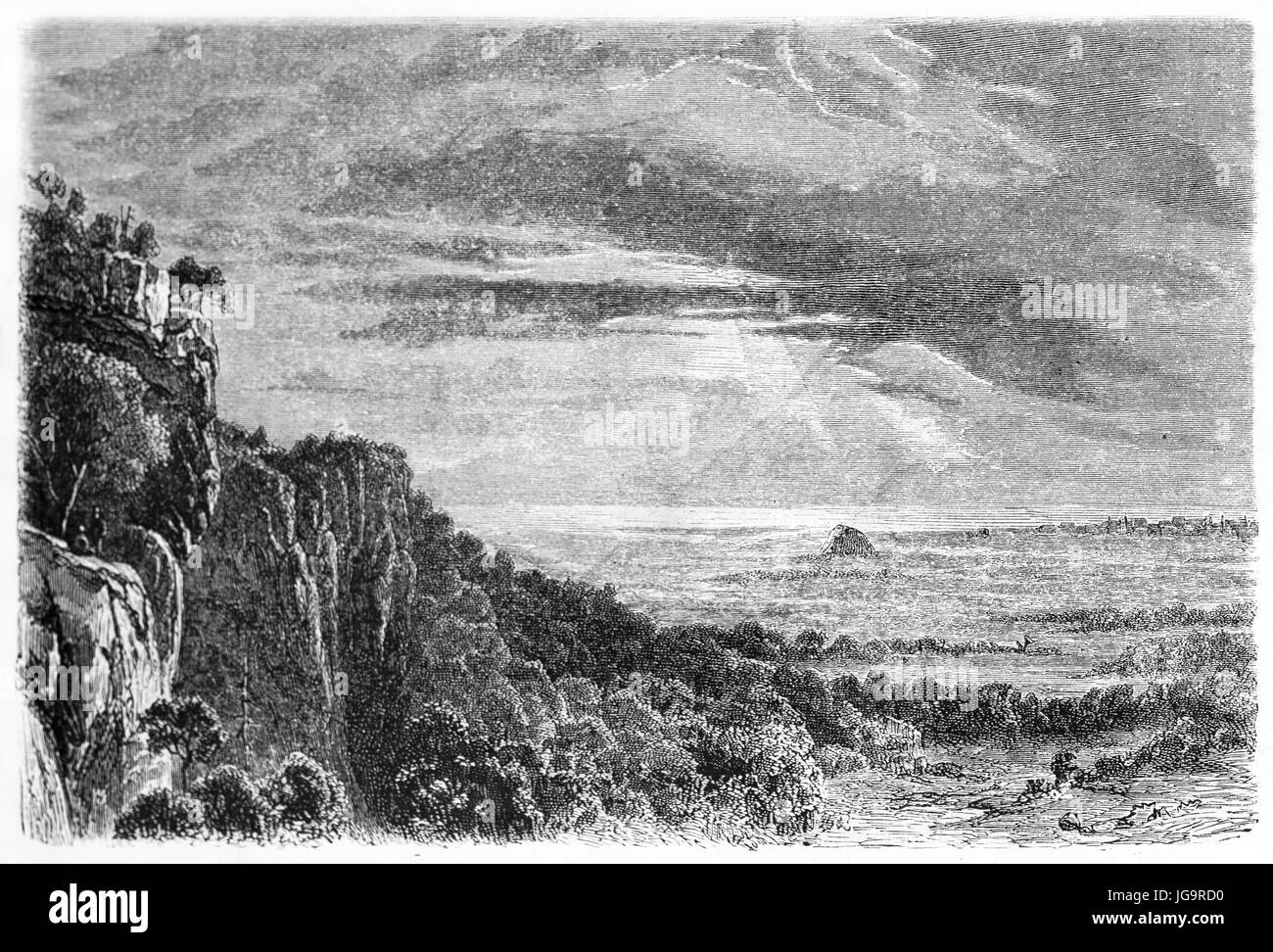 Old view of Dalry station landscape, Victoria state, Australia. Created ...