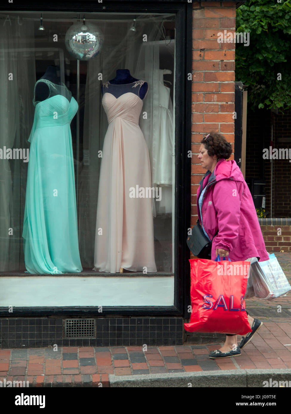 A shop window on the high street in the village of Rottingdean Stock ...