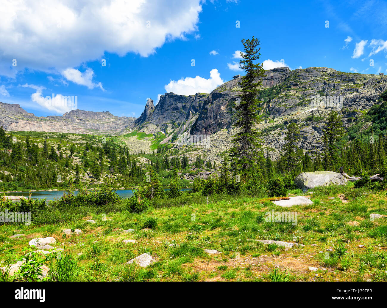 Mountain landscape in Southern Siberia. Ergaki Park. Krasnoyarsk region ...