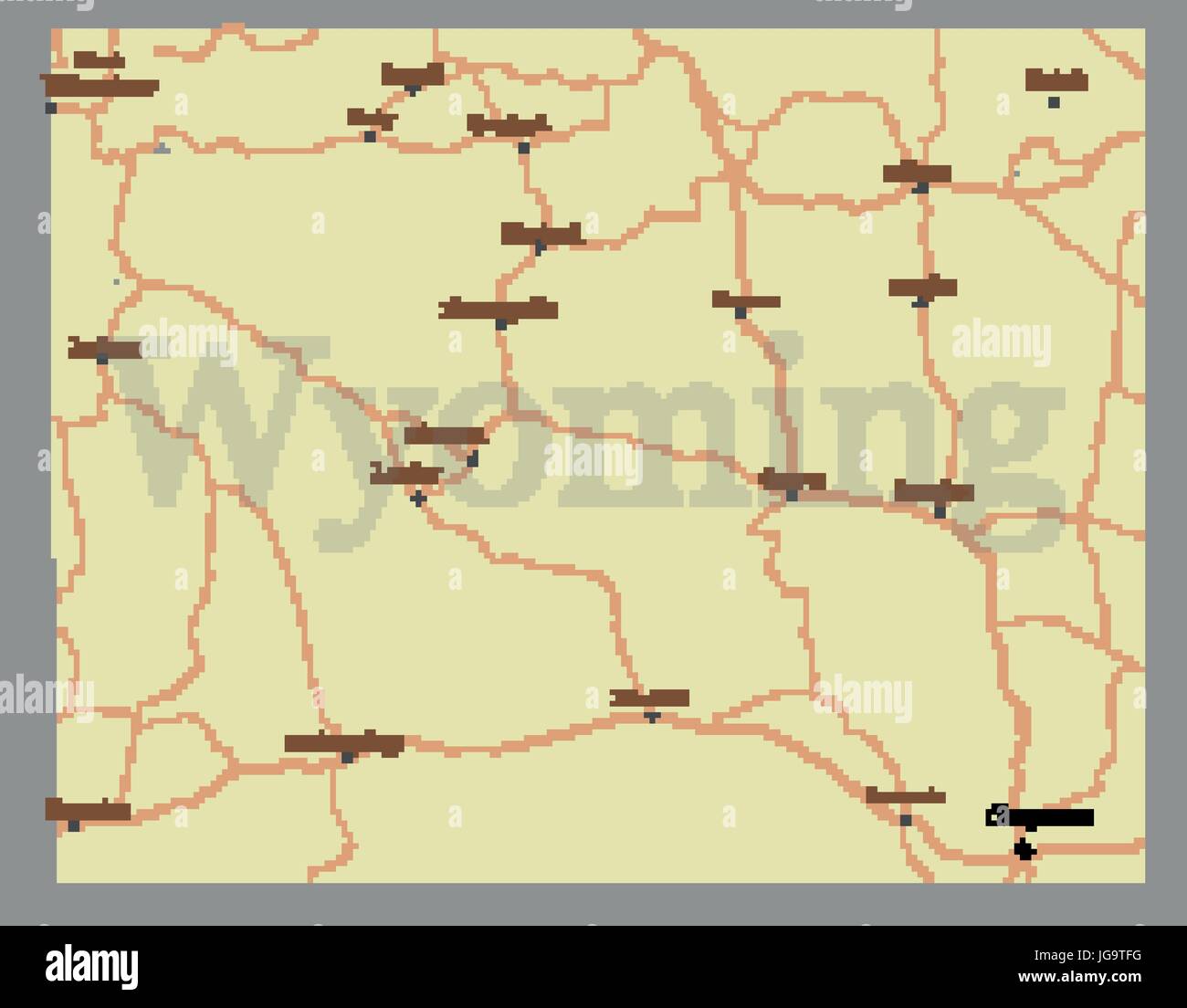Map of banner wyoming hi-res stock photography and images - Alamy