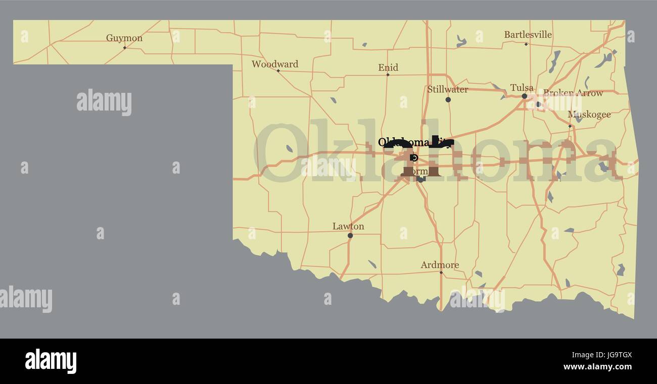 Oklahoma Counties Map High Resolution Stock Photography and Images - Alamy