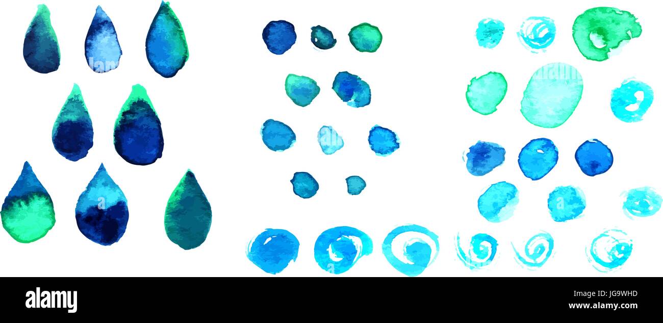 Vector set of teal blue abstract water drops Stock Vector Image & Art ...