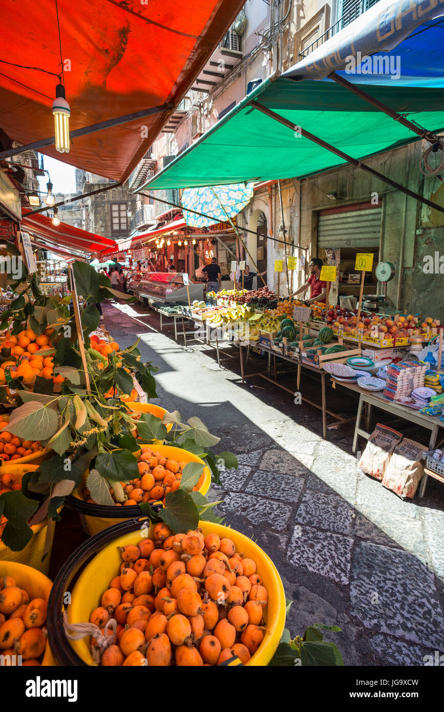 The Ballaro Market in the Albergheria district of central Palermo ...
