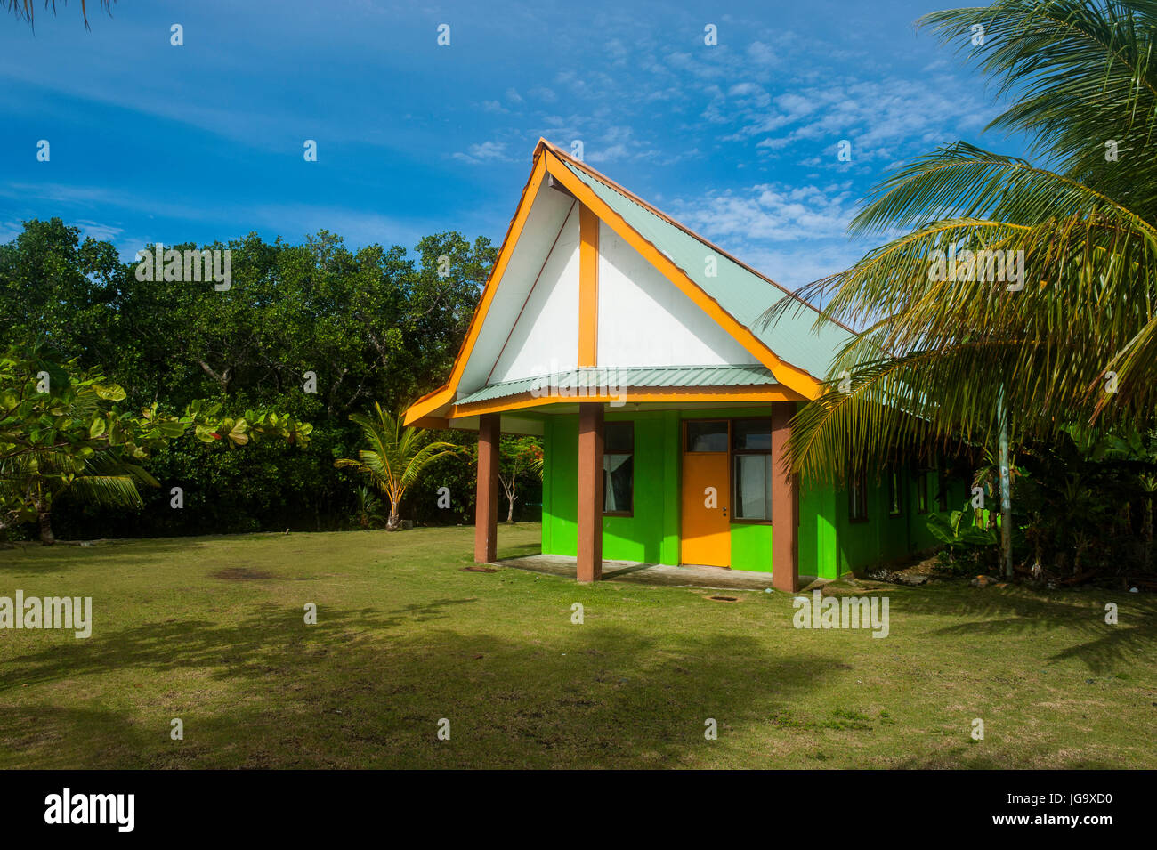 Colourful church, Island of Yap, Micronesia Stock Photo - Alamy