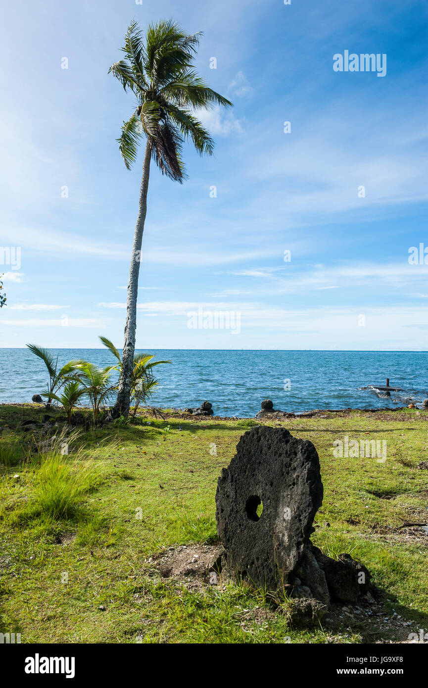 Stone money on the island of Yap, Micronesia Stock Photo - Alamy