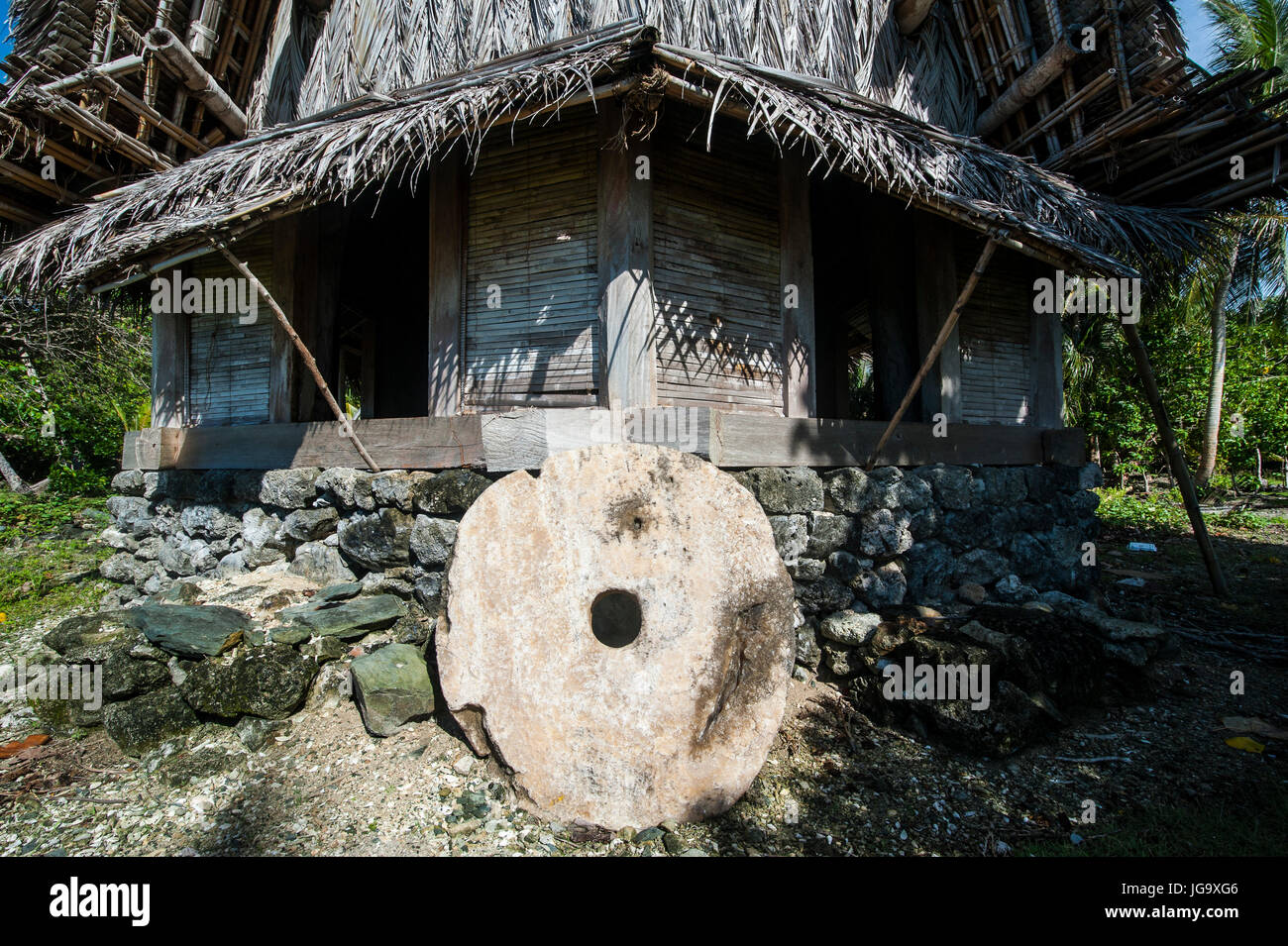 Stone money on the island of Yap, Micronesia Stock Photo - Alamy