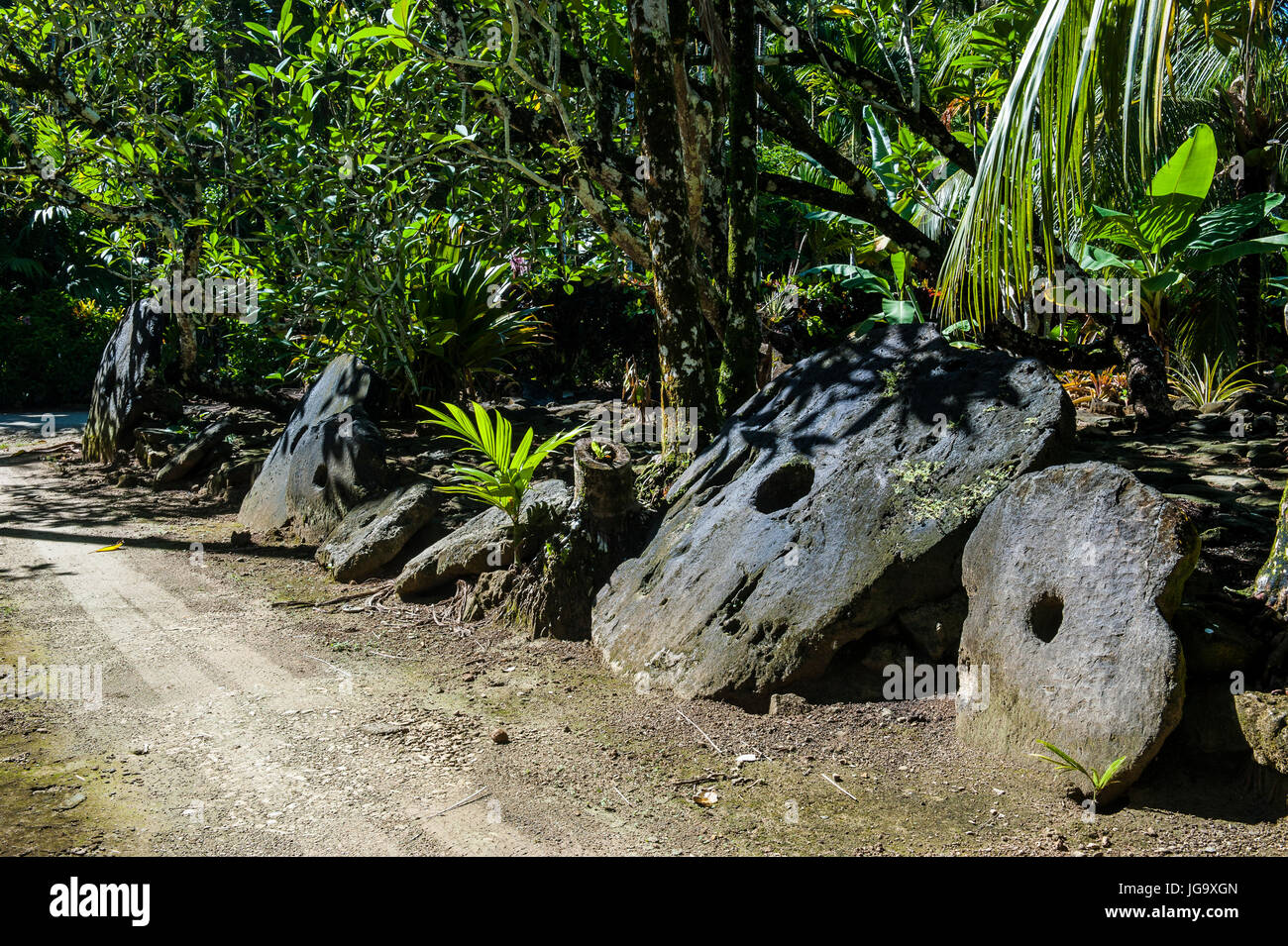 Stone money on the island of Yap, Micronesia Stock Photo - Alamy