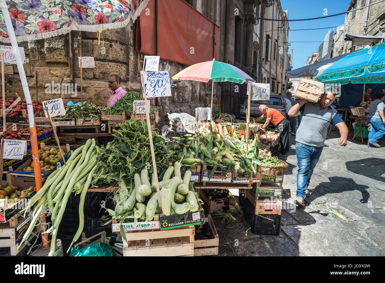 The Ballaro Market in the Albergheria district of central Palermo ...
