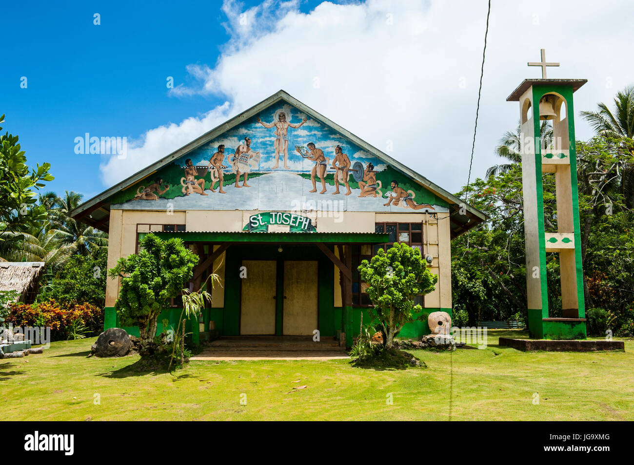 Church on the Island of Yap, Micronesia Stock Photo - Alamy