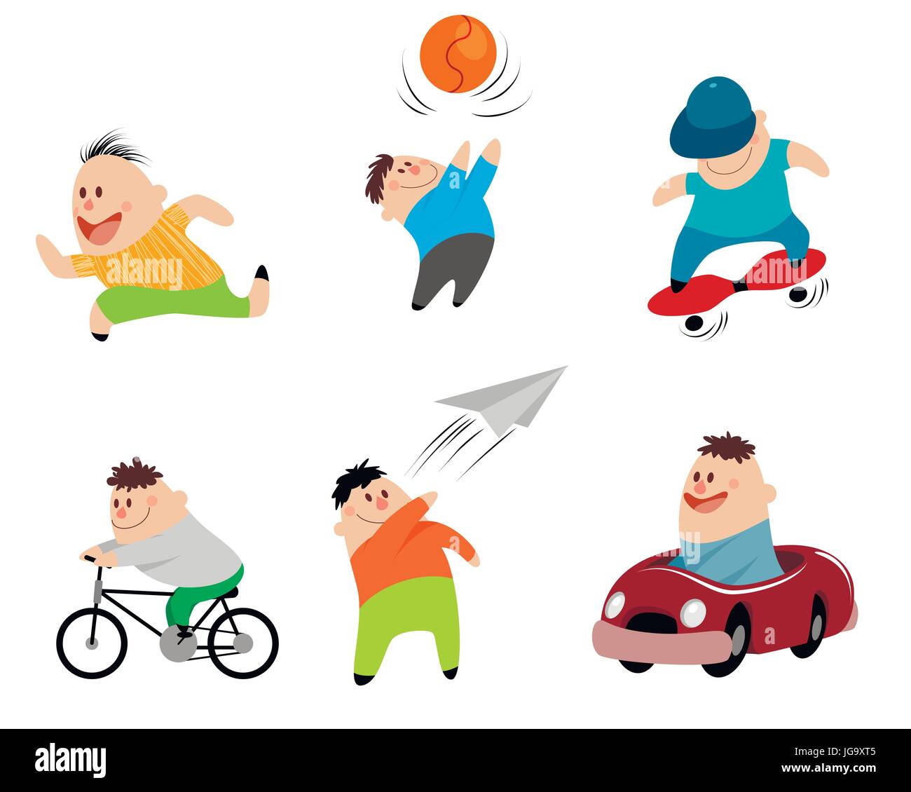 Happy child paper plane Stock Vector Images - Alamy