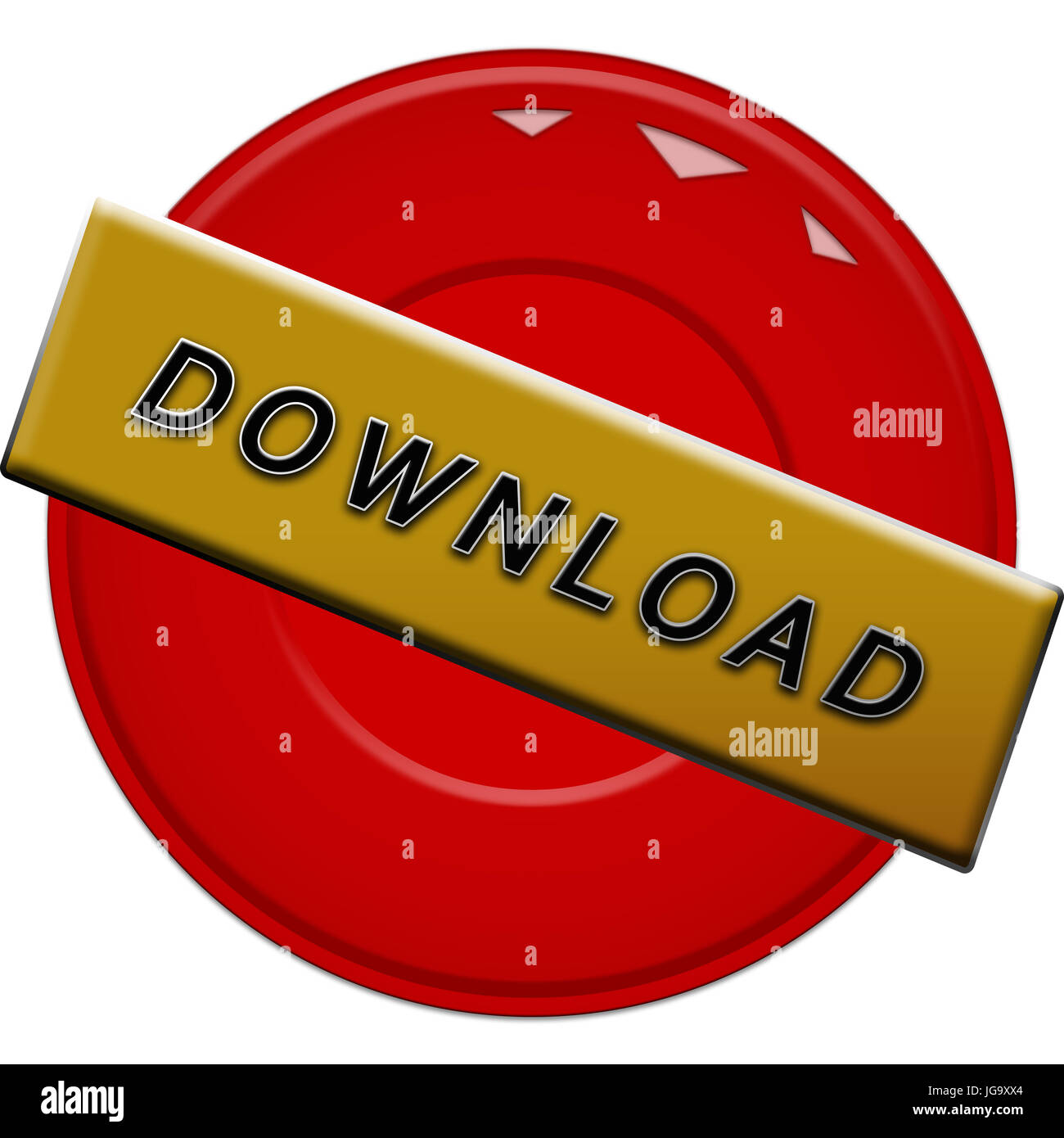 Red download button for web, isolated on a white background Stock Photo ...