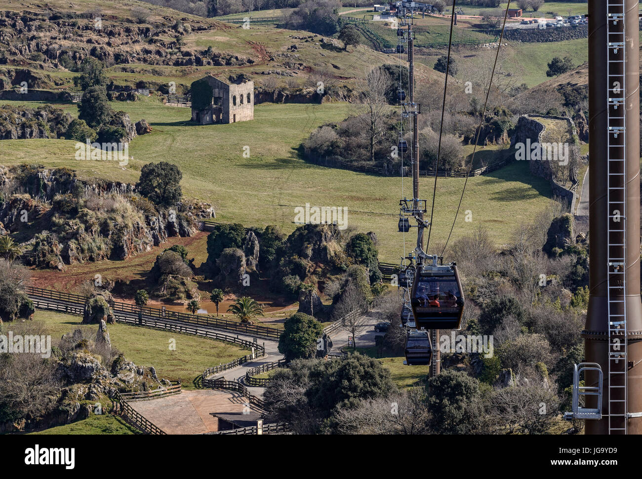 Cablecar of the Cabárceno Nature Park, cantabria, Spain, Europe Stock ...
